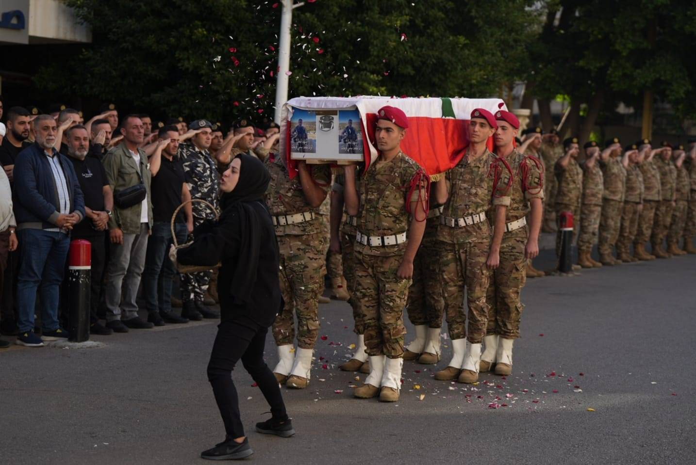 Funeral of Lebanese Army commander killed in Israeli airstrike takes ...