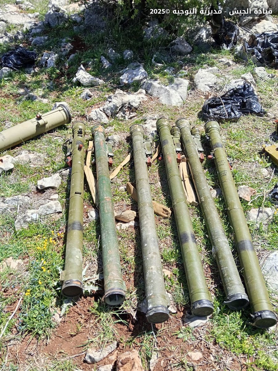 Rocket launchers and ammunition seized by Lebanese Army in Rashaya ...