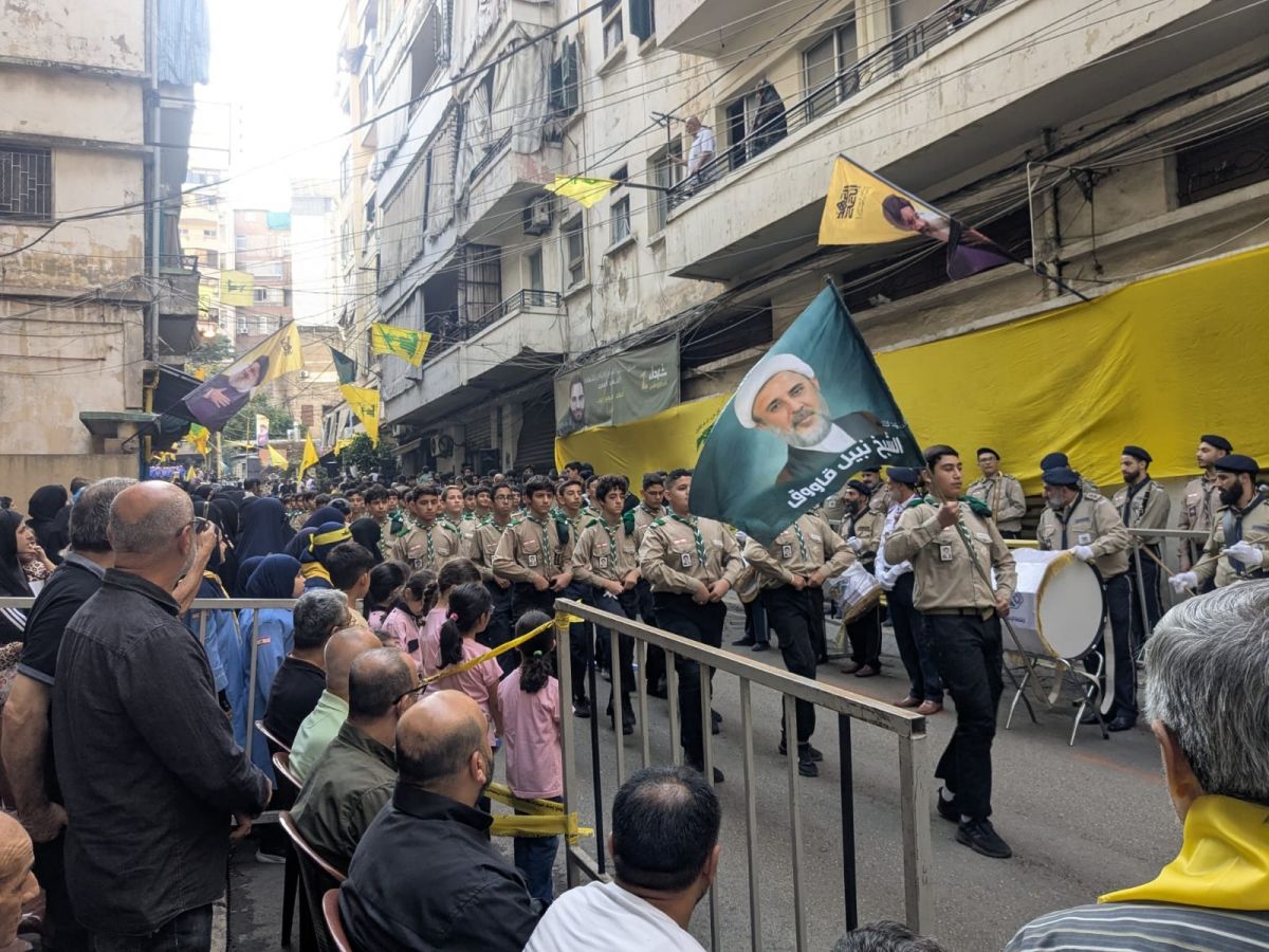 Hezbollah-affiliated scouts parade in Beirut's Basta neighborhood - L ...